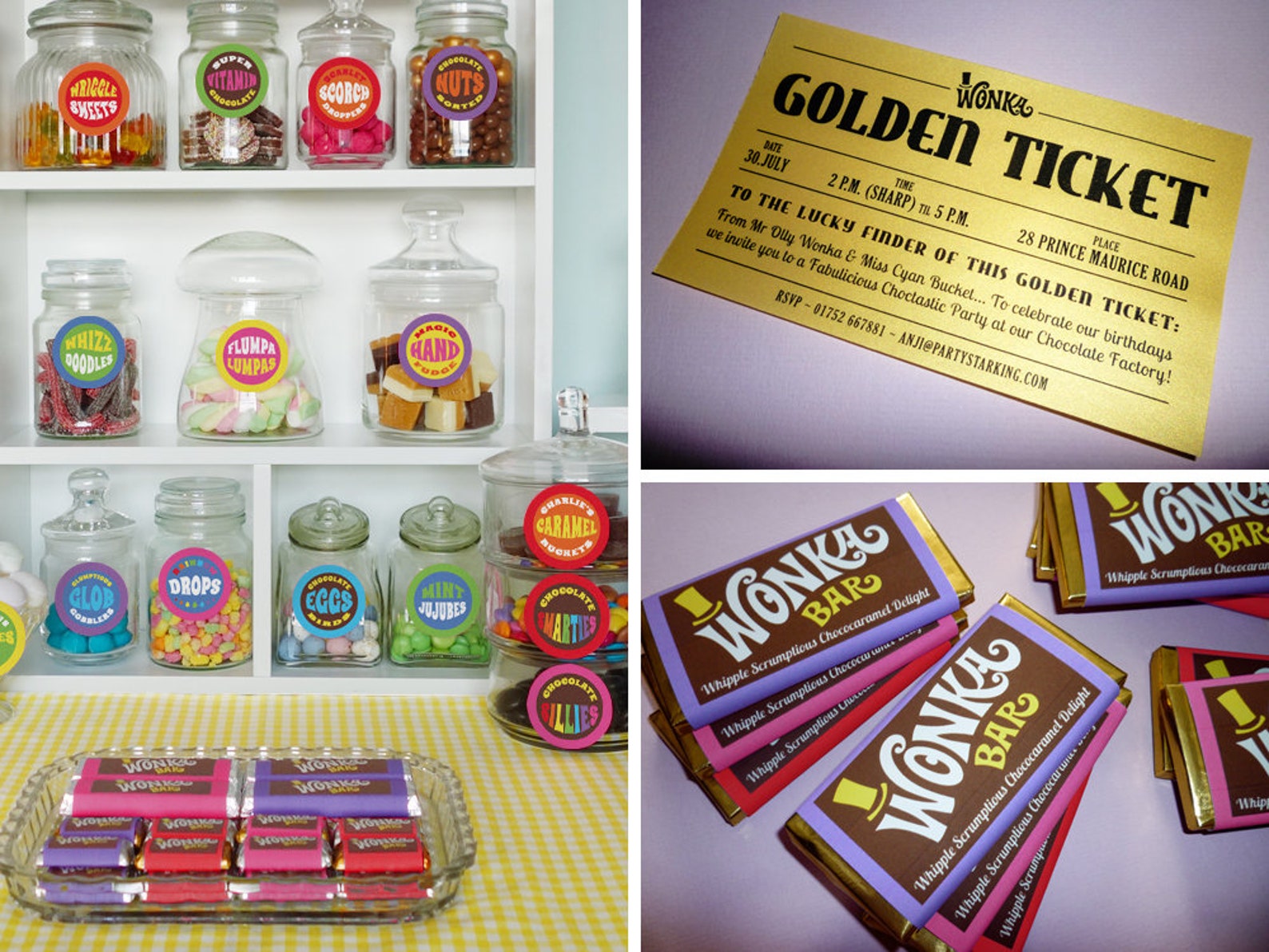 Wonka Candy Shop Signs Candy Jar Labels Wonka Bar Labels | Etsy