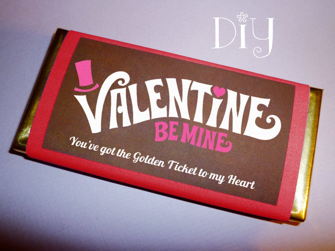 Valentine Card Printable Candy Bar Wrapper Valentine's - Etsy