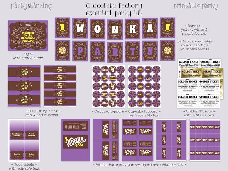 Complete Kit Basic Party Essentials Wonka Party Fizzy Lifting Drink ...