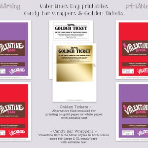 Valentine Card Printable Candy Bar Wrappers Classroom Valentines Kids ...