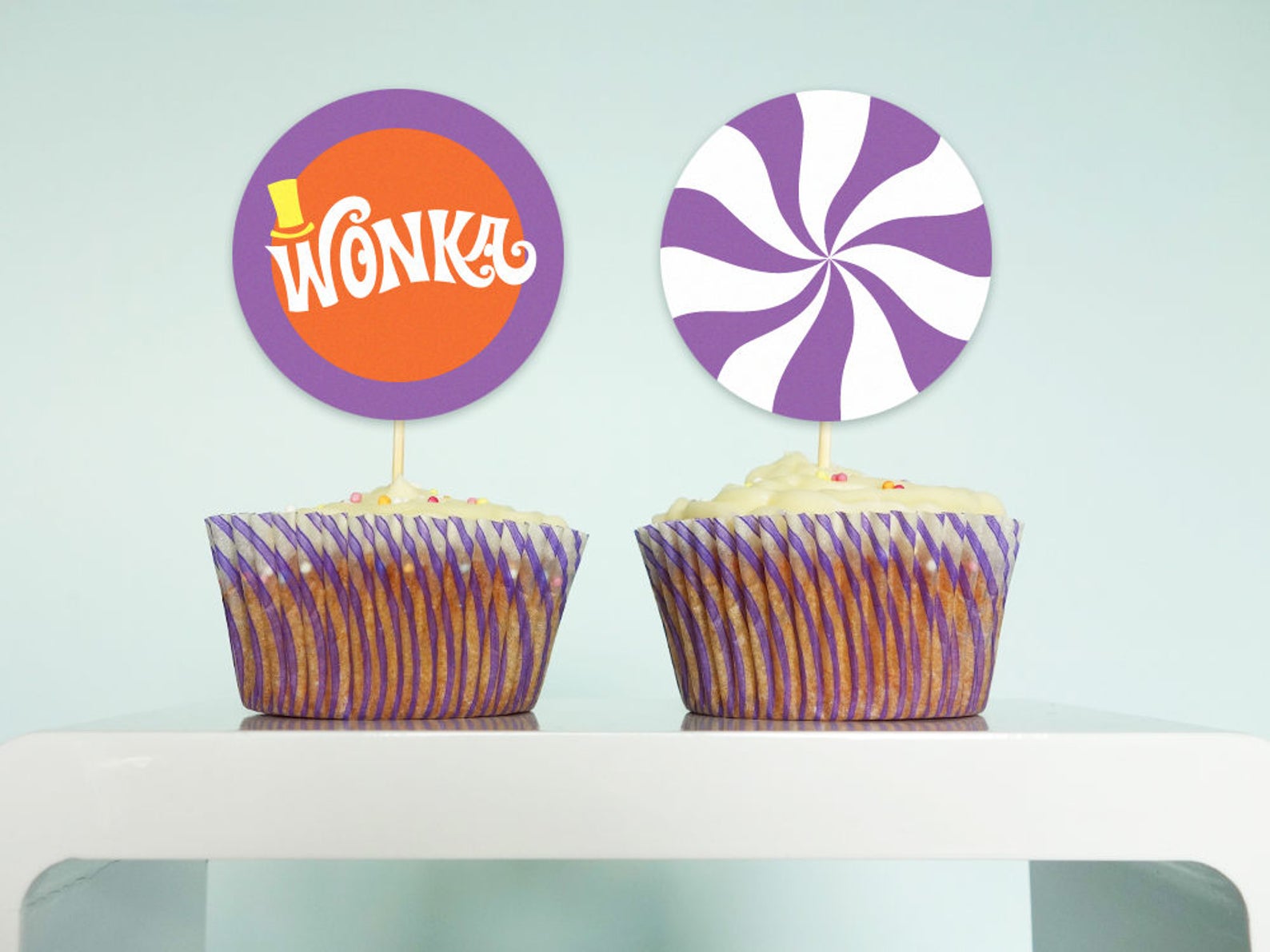 Willy Wonka Cupcake Toppers Willy Wonka Birthday Party Diy Printable ...