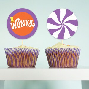 Willy Wonka Cupcake Toppers Willy Wonka Birthday Party Diy Printable ...