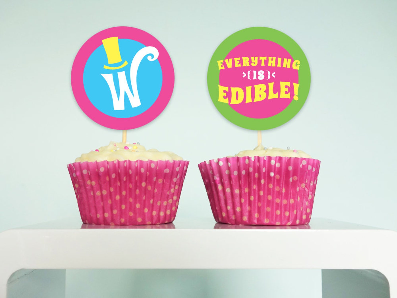 Willy Wonka Cupcake Toppers Willy Wonka Birthday Party Diy - Etsy Australia