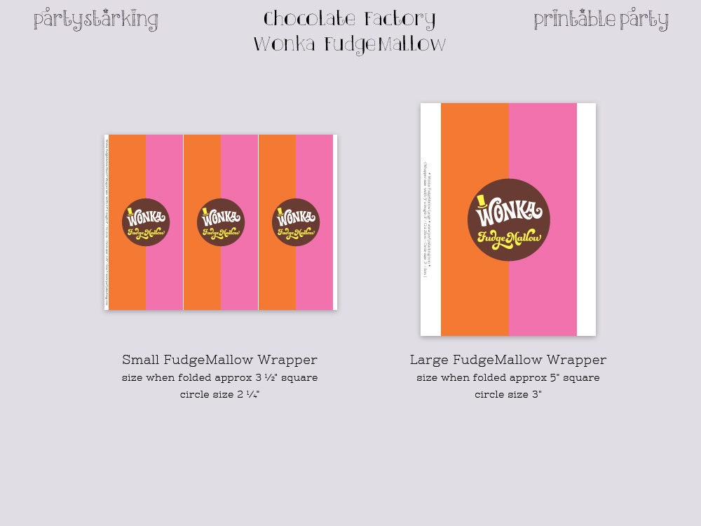 Willy Wonka Fudgemallow Labels Wonka Candy Wrapper Willy Wonka - Etsy ...