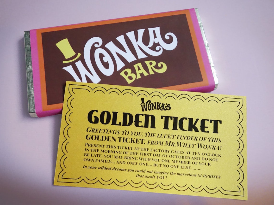 Willy Wonka JR. printable props Candy Cart sign Wonka Bar | Etsy