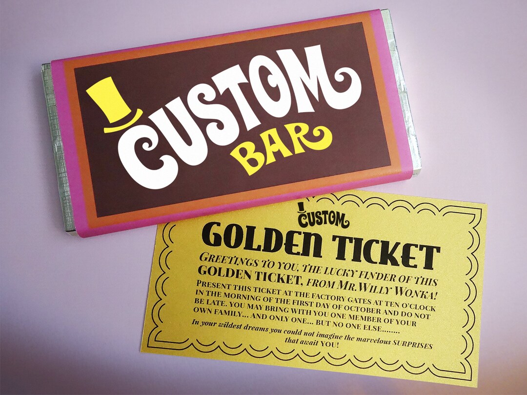 Personalized Name Wonka Bar Wrapper Customized Candy Bar Label - Etsy