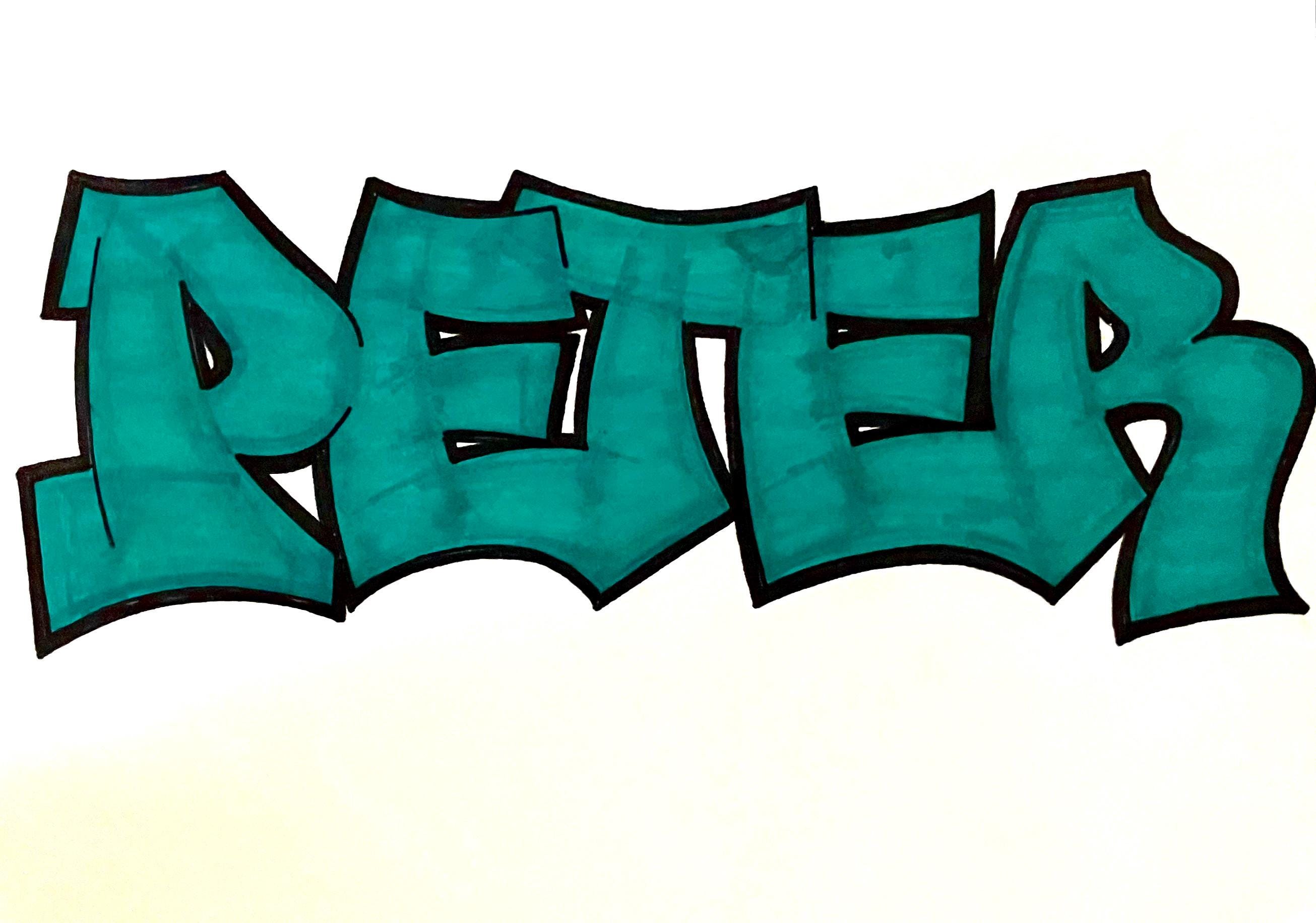Hand Drawn Graffiti Style Names for Hanging, Lockers and Name Tags - Etsy