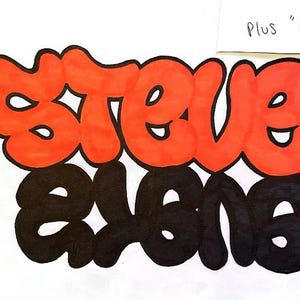 Hand Drawn Graffiti Style Names for Hanging, Lockers and Name Tags - Etsy