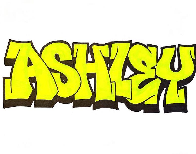 Hand Drawn Graffiti Style Names for Hanging, Lockers and Name Tags - Etsy