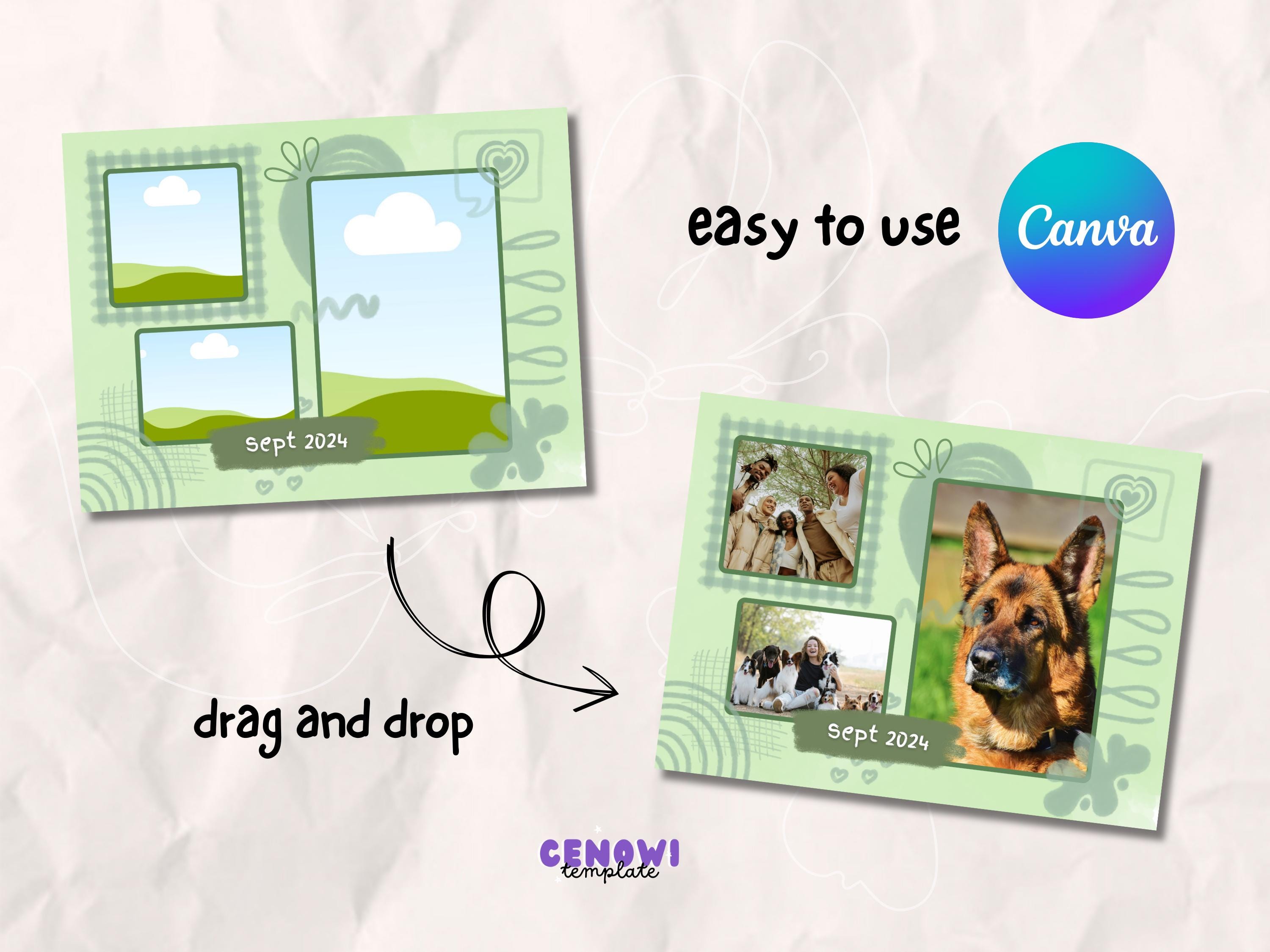GREEN Dump Digital Scrapbook | Photo Collages Template | Canva | Daily ...