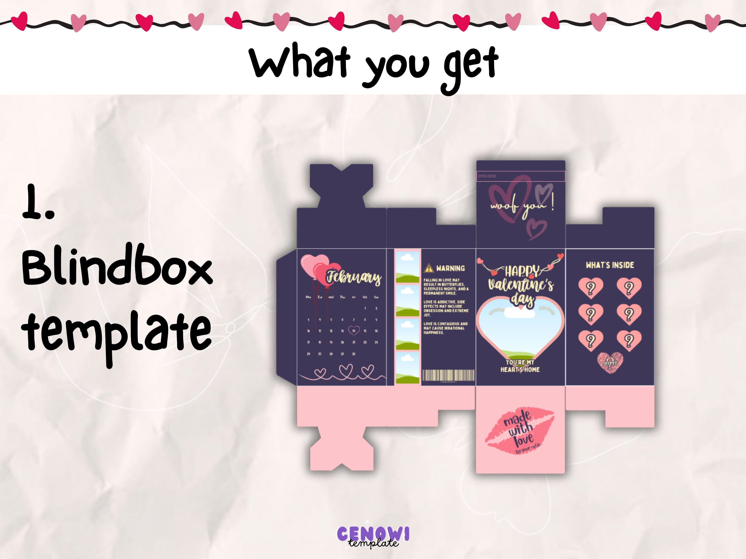 Blindbox Valentine Template - Etsy