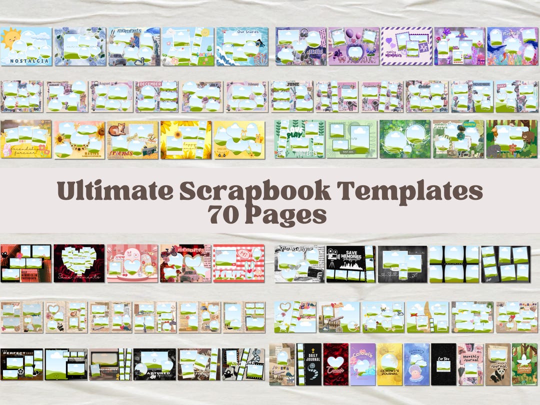 70 Pages Ultimate Digital Scrapbook Bumdle Canva Templates - Etsy