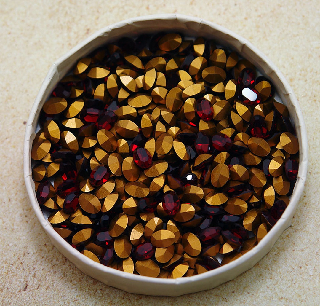 12pc 7x5mm Siam Swarovski Oval Rhinestones Article 4100 - Etsy