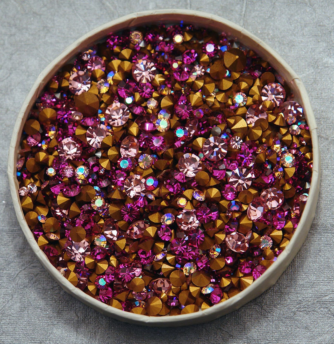 100 Pink Swarovski Crystal Chaton Mix 1st Quality Machine | Etsy