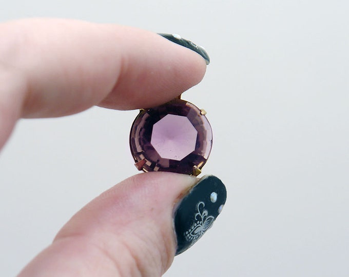 60ss 14mm Vintage Glass Chatons in Settings With Loop - Unfoiled Light ...