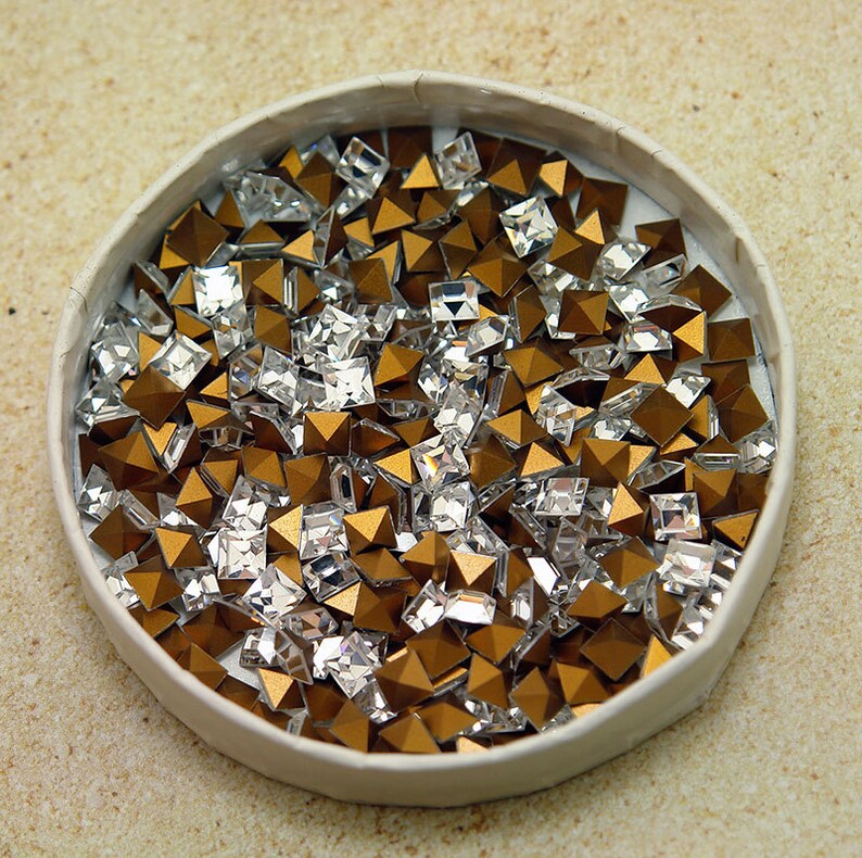 FULL factory package 5mm Clear Crystal Square rhinestones | Etsy