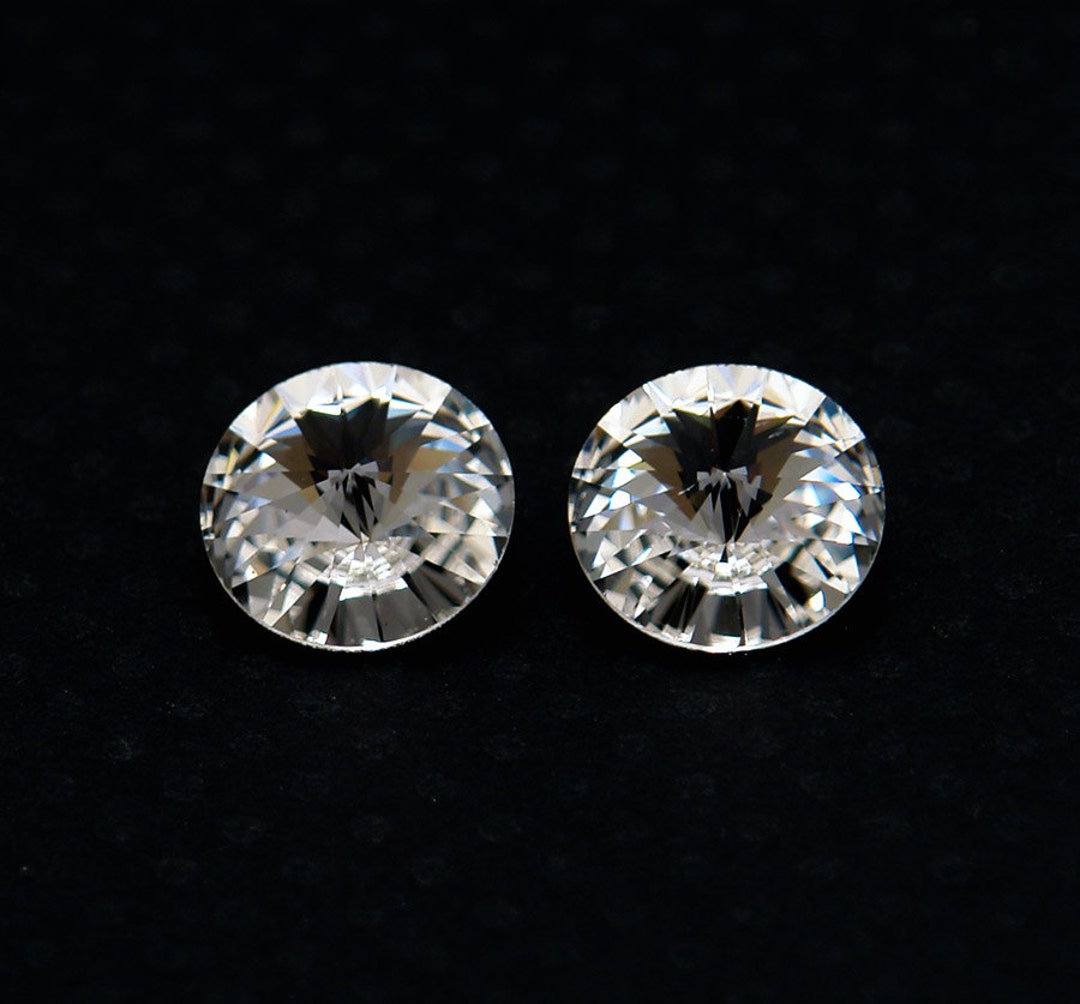 16mm Swarovski Rivoli in Clear Crystal Gold Foiled Vintage Swarovski ...