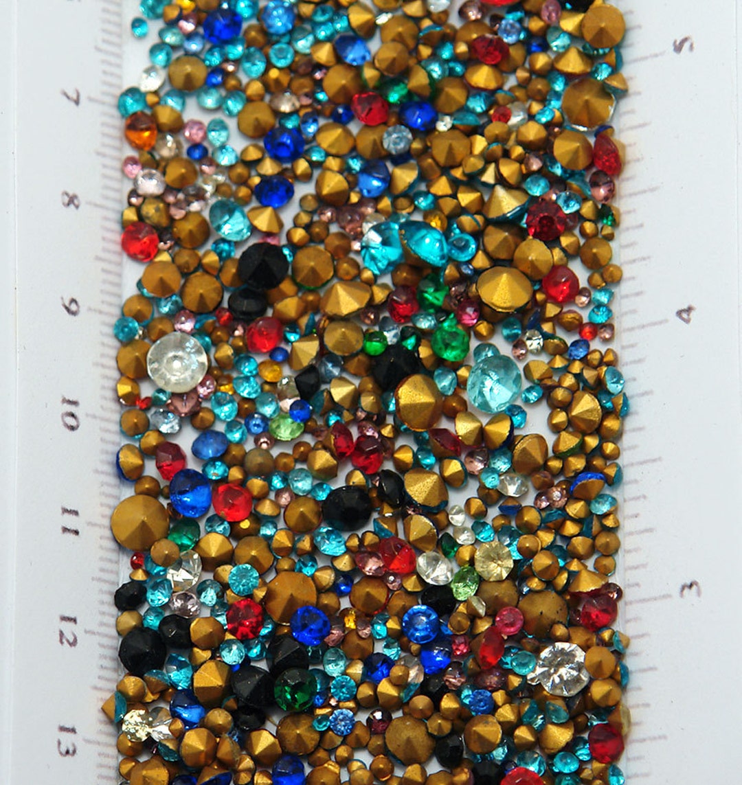 500 Assorted Vintage Glass Rhinestones - Various Colors and Sizes - All ...