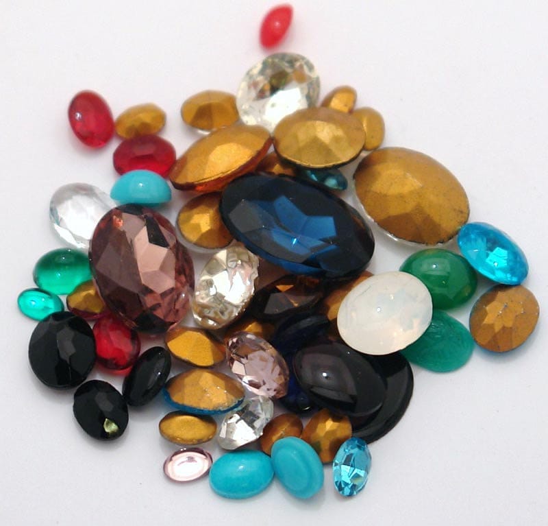 50 assorted Oval vintage glass rhinestones different shapes | Etsy