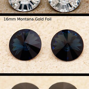 16mm Swarovski Rivoli in Clear Crystal Gold Foiled Vintage Swarovski ...