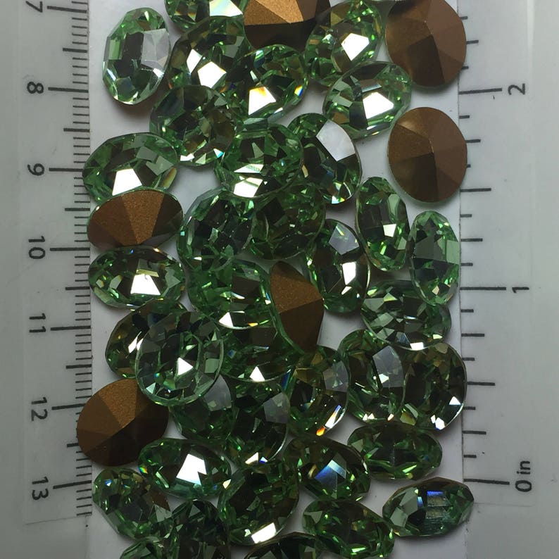 4pc 12x10mm Chrysolite Swarovski Oval Rhinestones Article 4100 Machine ...