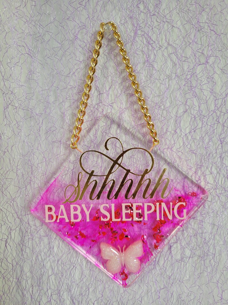 Baby Sleeping Sign pink/girl Shhhhh Butterfly - Etsy