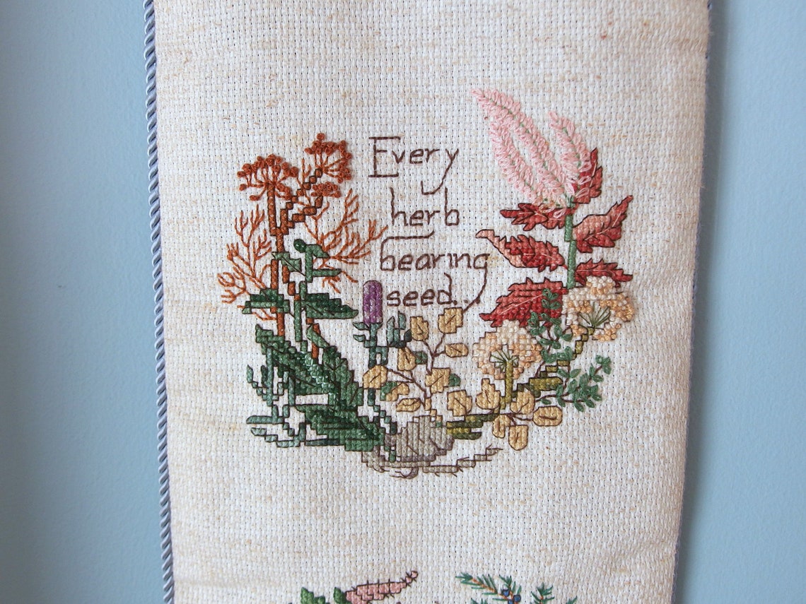 Embroidered Bell Pull Vintage Religious Bible Wall Hanging - Etsy