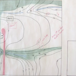 Vintage Hand Drawn Landscape Contour Map - Etsy