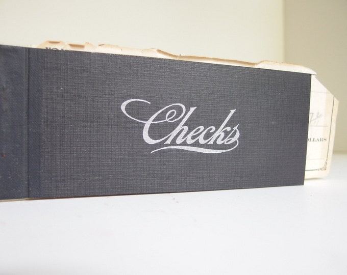 Vintage 1920's Checkbook Ledger With Cancelled Checks - for Altered Art ...