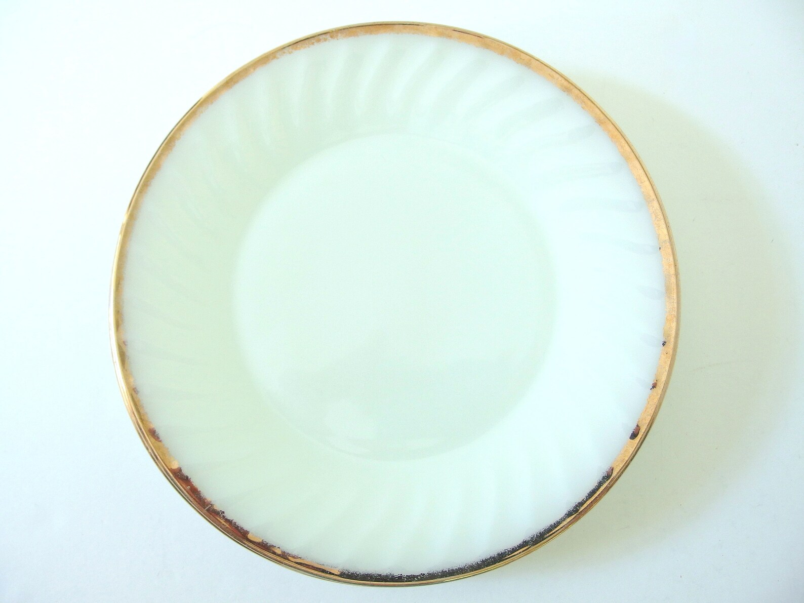 3 Vintage Mid Century White Fire King Gold Swirl Dinner Plates - Etsy