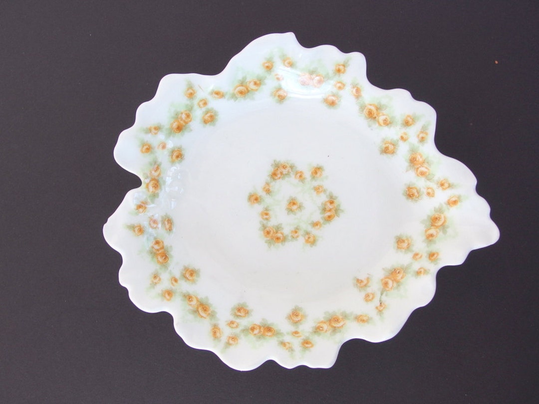 Antique Elite Limoges Leaf Dish - Etsy