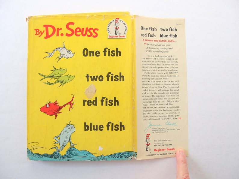 Vintage Dr. Seuss Book One Fish Two Fish Red Fish Blue Fish - Etsy