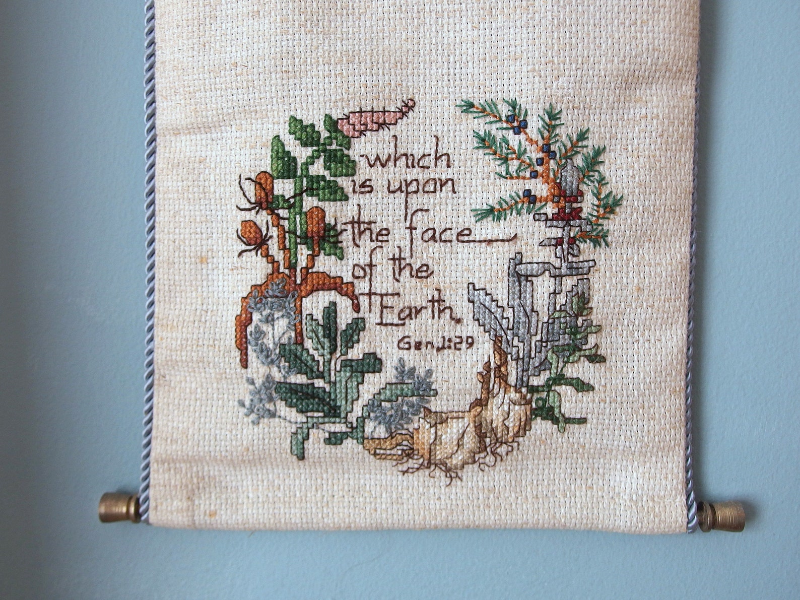 Embroidered Bell Pull Vintage Religious Bible Wall Hanging - Etsy