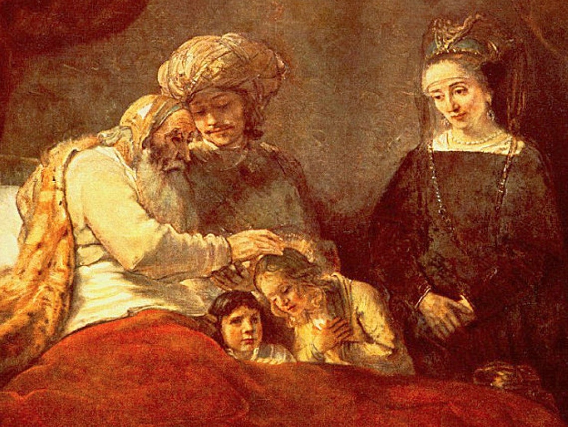 Jacob Blessing the Sons of Joseph by Rembrandt a Frameable | Etsy