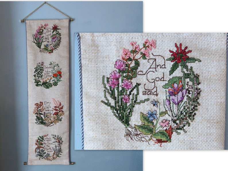 Embroidered Bell Pull Vintage Religious Bible Wall Hanging - Etsy