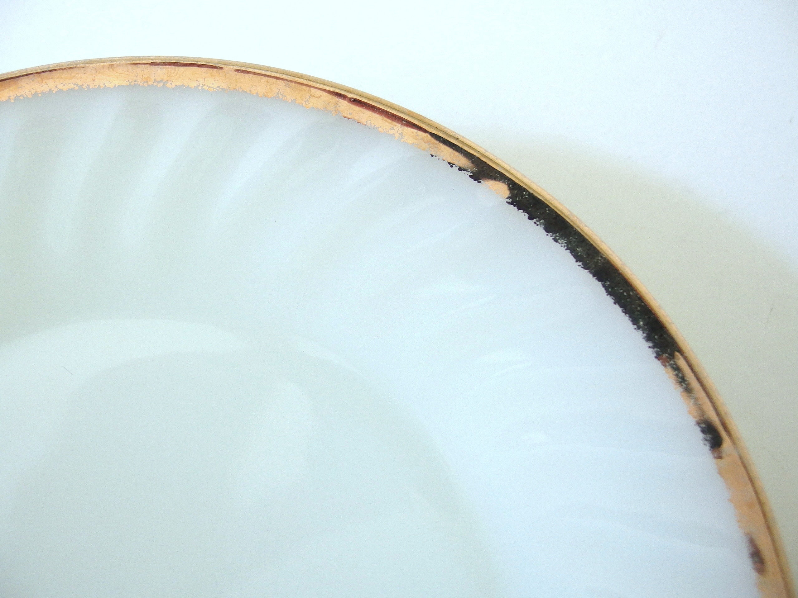 3 Vintage Mid Century White Fire King Gold Swirl Dinner Plates - Etsy