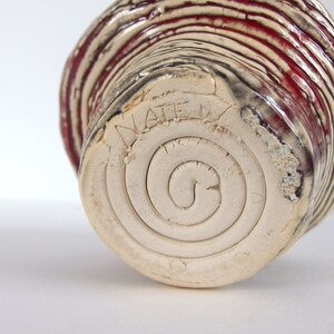 Handmade Rustic Vase, Red, White and Black Coil Container - Etsy