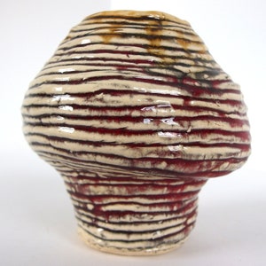 Handmade Rustic Vase, Red, White and Black Coil Container - Etsy