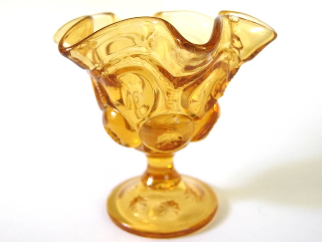 Vintage 1970's Harvest Gold Gothic Moon and Stars Ruffled Candy Dish by ...