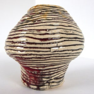 Handmade Rustic Vase, Red, White and Black Coil Container - Etsy