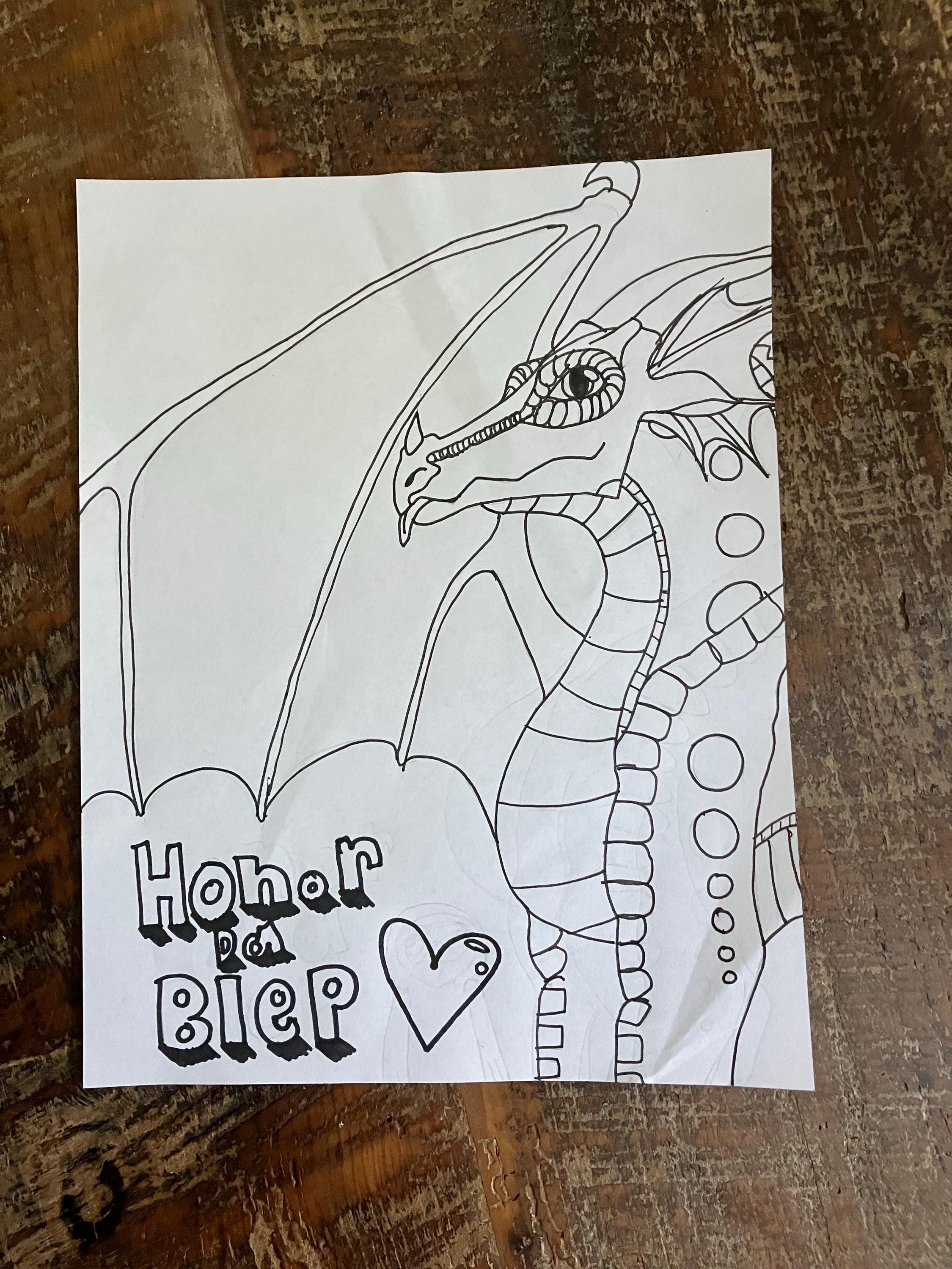 Wings of Fire Coloring Sheet ( Rainwing) - Etsy