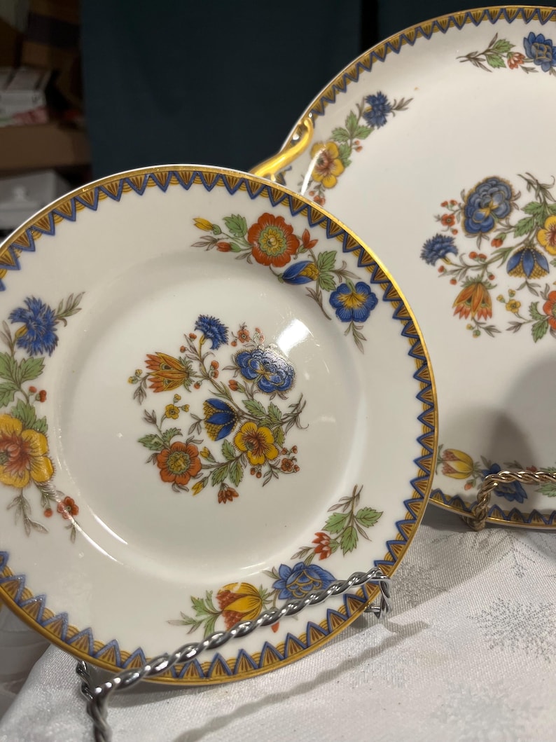 CH Field Haviland Limoge GOA France the Amiens Handled Desert Plate Six ...