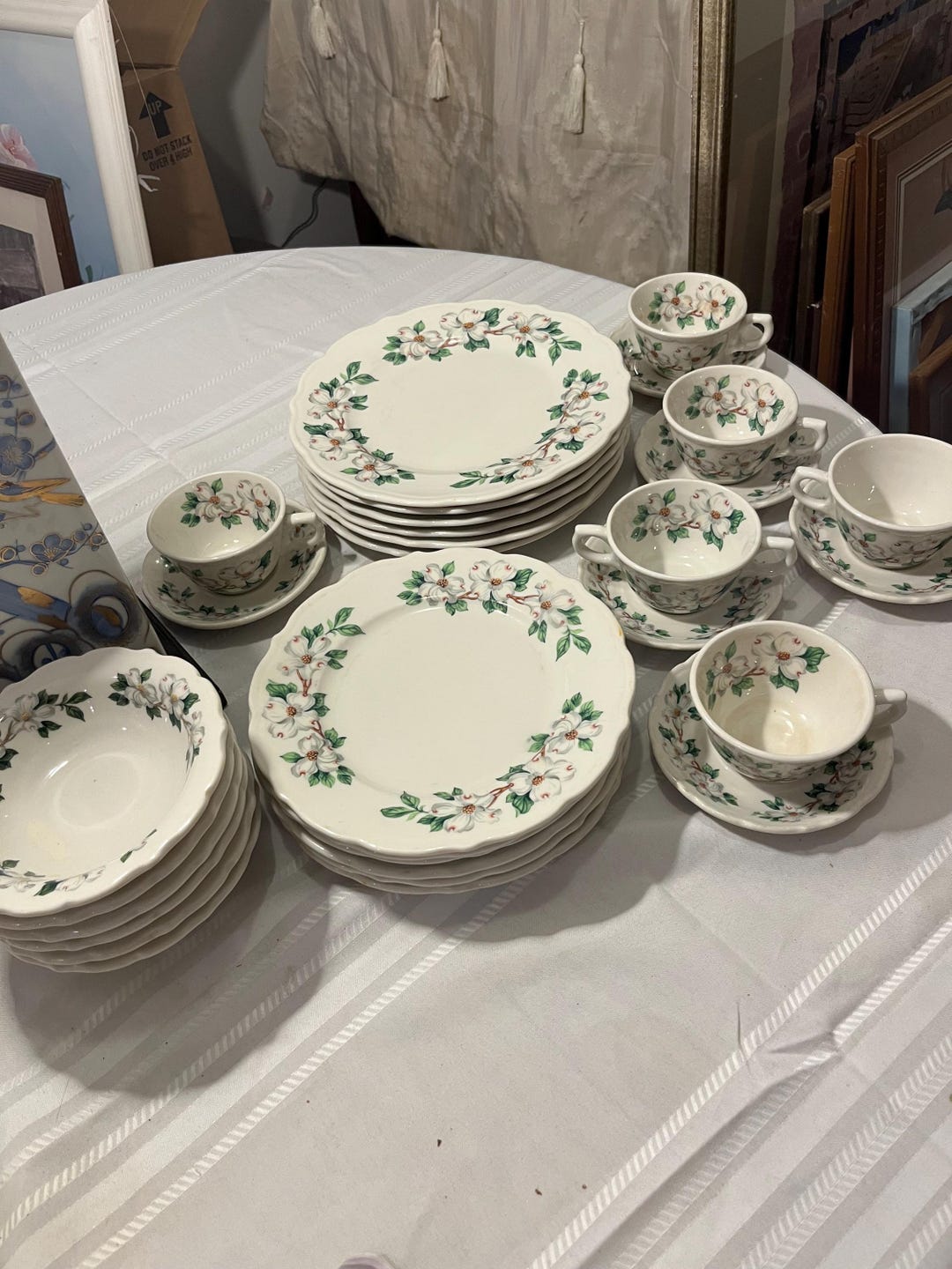 Syracuse China Dogwood Dinnerware Set for 6, Restaurant Ware 30-piece ...