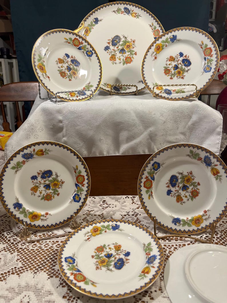 CH Field Haviland Limoge GOA France the Amiens Handled Desert Plate Six ...