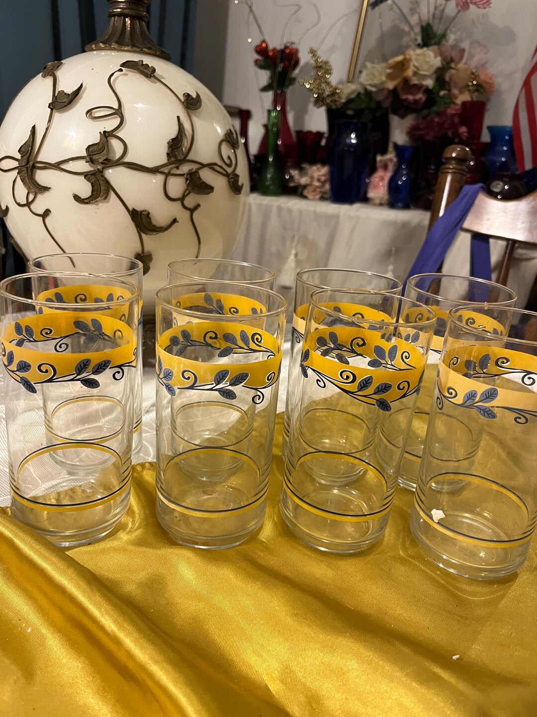 Corelle Cass Flora 8 Drinking Glasses - Etsy