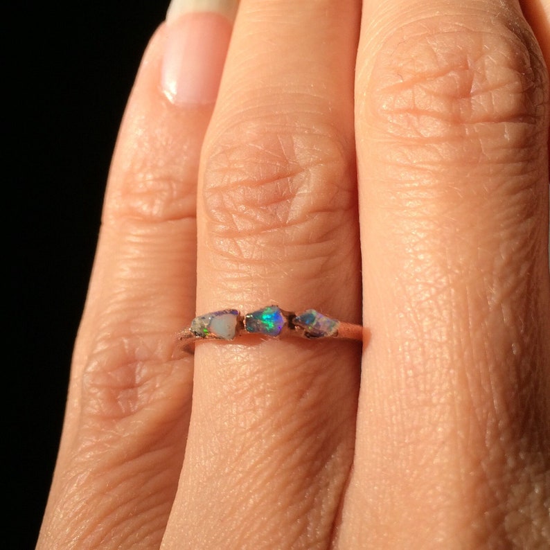 Raw Opal Ring Dainty Opal Ring Stacking Opal Ring Stack - Etsy