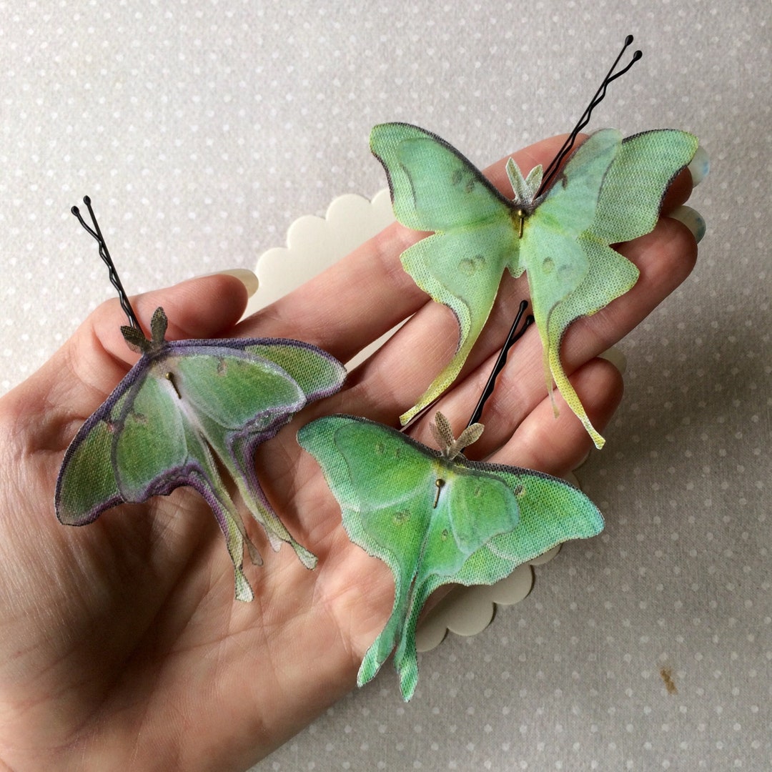 Luna Moth Hair Pin Collection, Butterfly Hair Pin, Luna Moth Hair ...