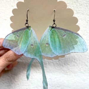 Luna Moth Earrings, Butterfly Earrings, Wings Earrings, Silk Organza ...