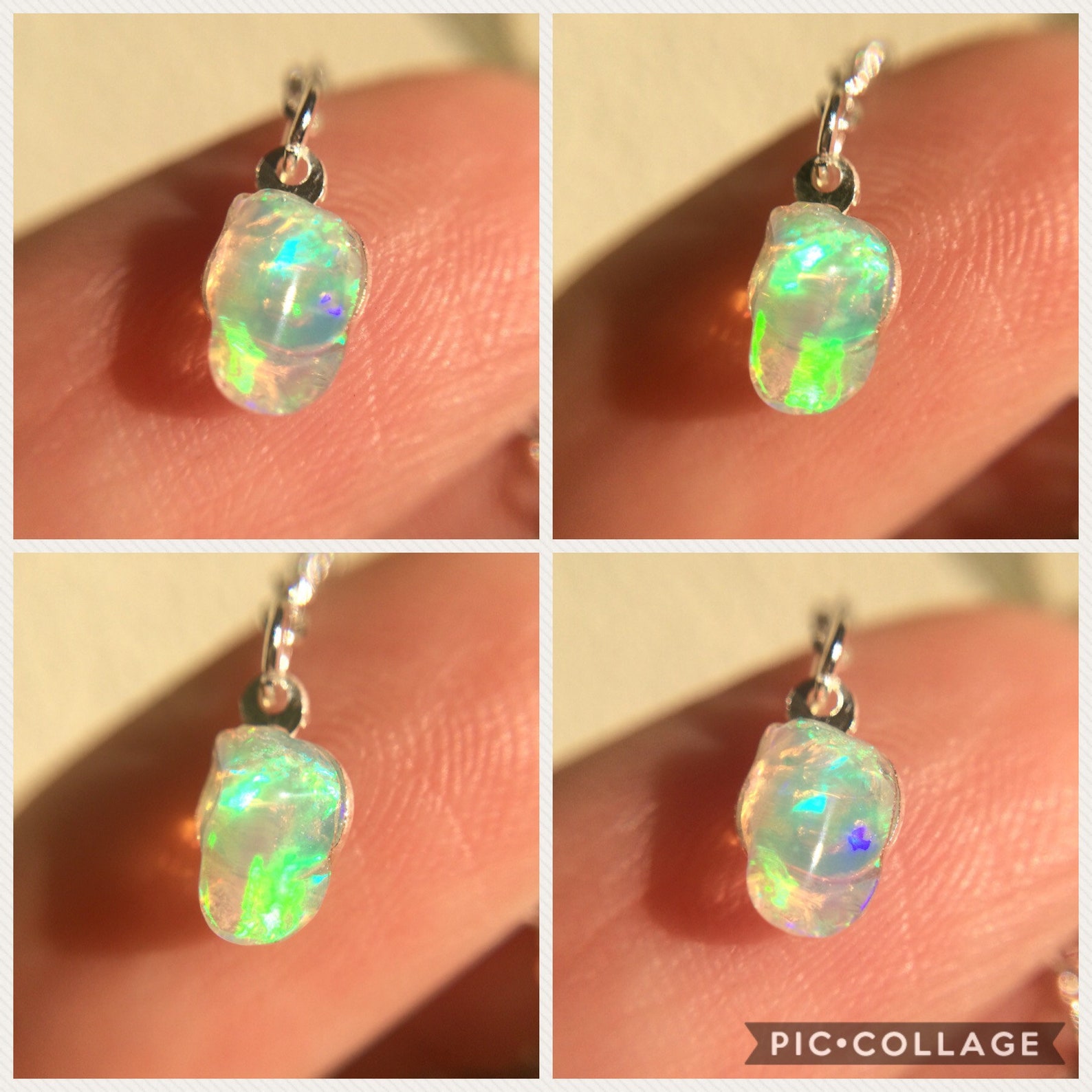 Luna Moth Necklace, Silver Opal Necklace, Silk Organza Luna Moth, Raw ...