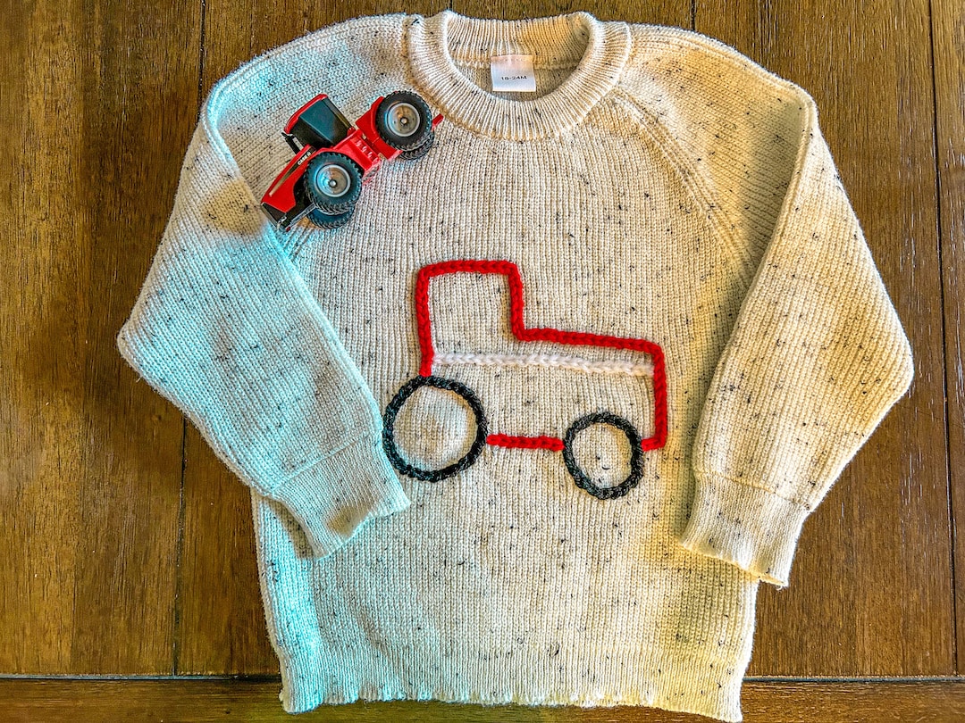 Tractor Baby Sweater- Farm Sweater - Baby Shower Gift Ideas- Farm Baby ...
